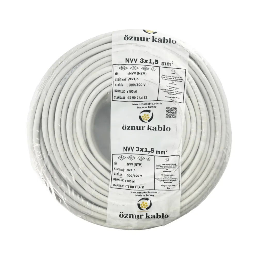 4x1.5 NYM Antigron Kablo 100 Mt (Öznur) - Fabrika Tech